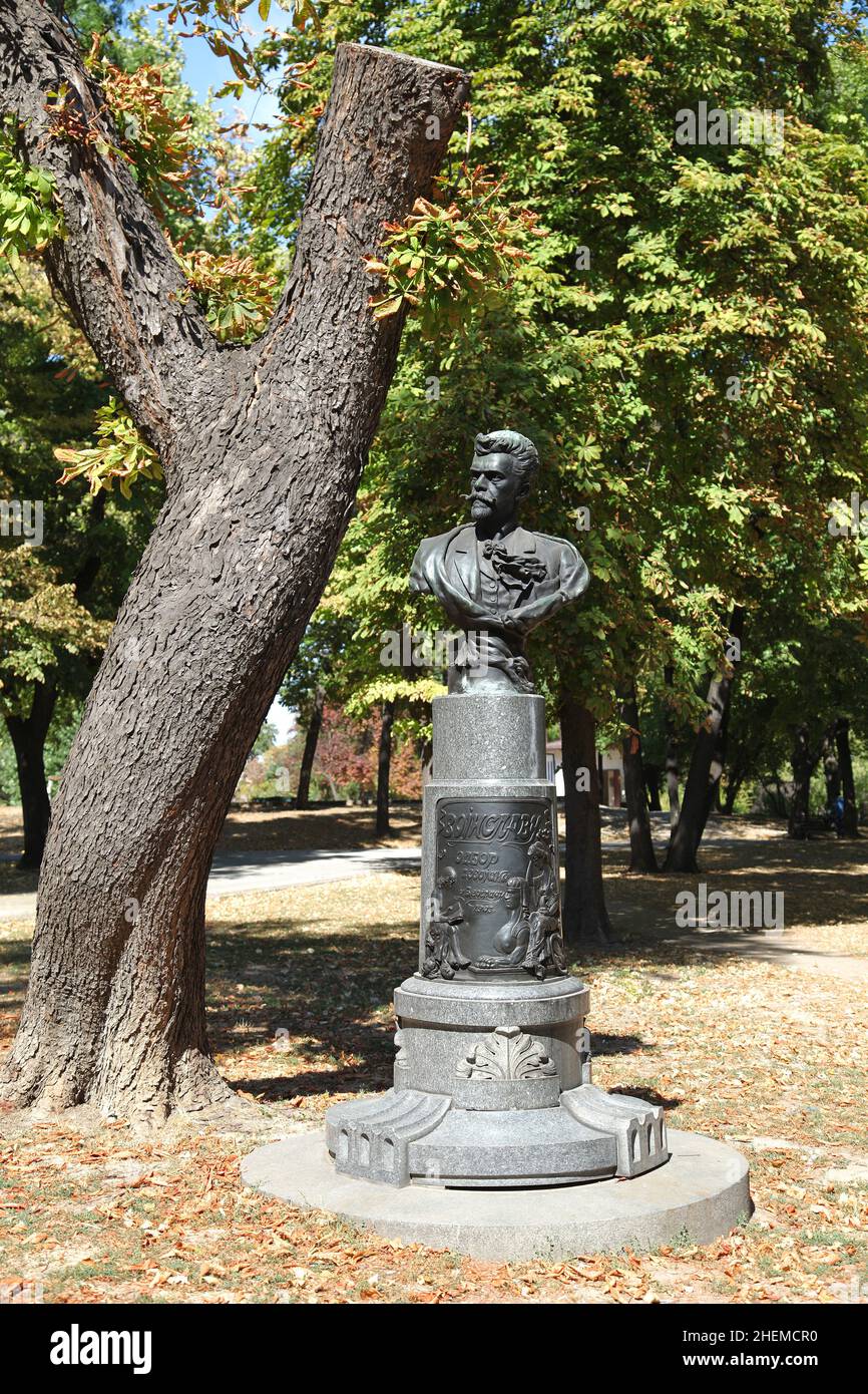 Statue at Kalemegdan Park in Belgrade, Serbia. Belgrade is largest ...