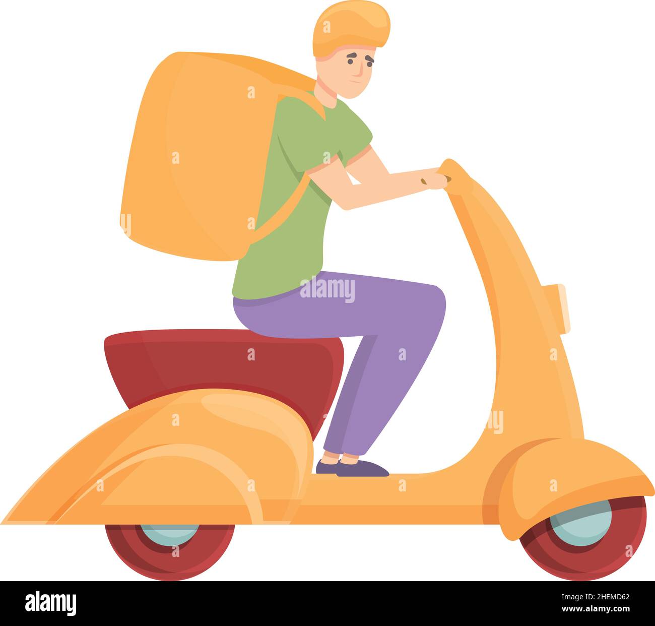 Fast food delivery icon cartoon vector. Scooter courier. Pizza service ...