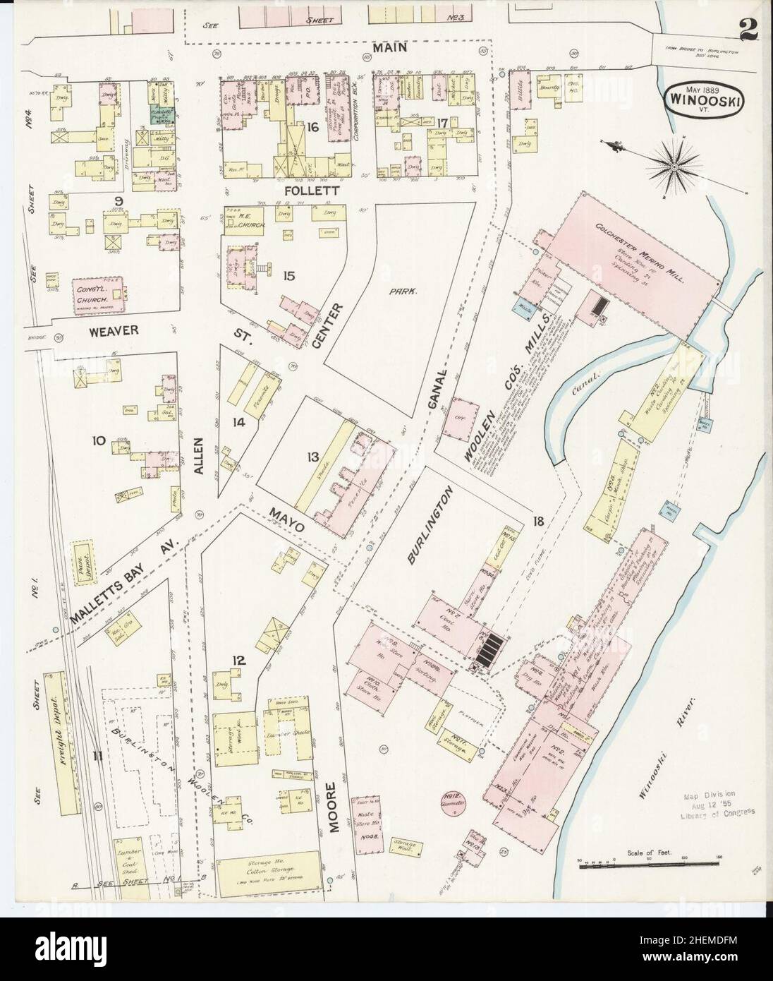 Map of winooski hi-res stock photography and images - Alamy