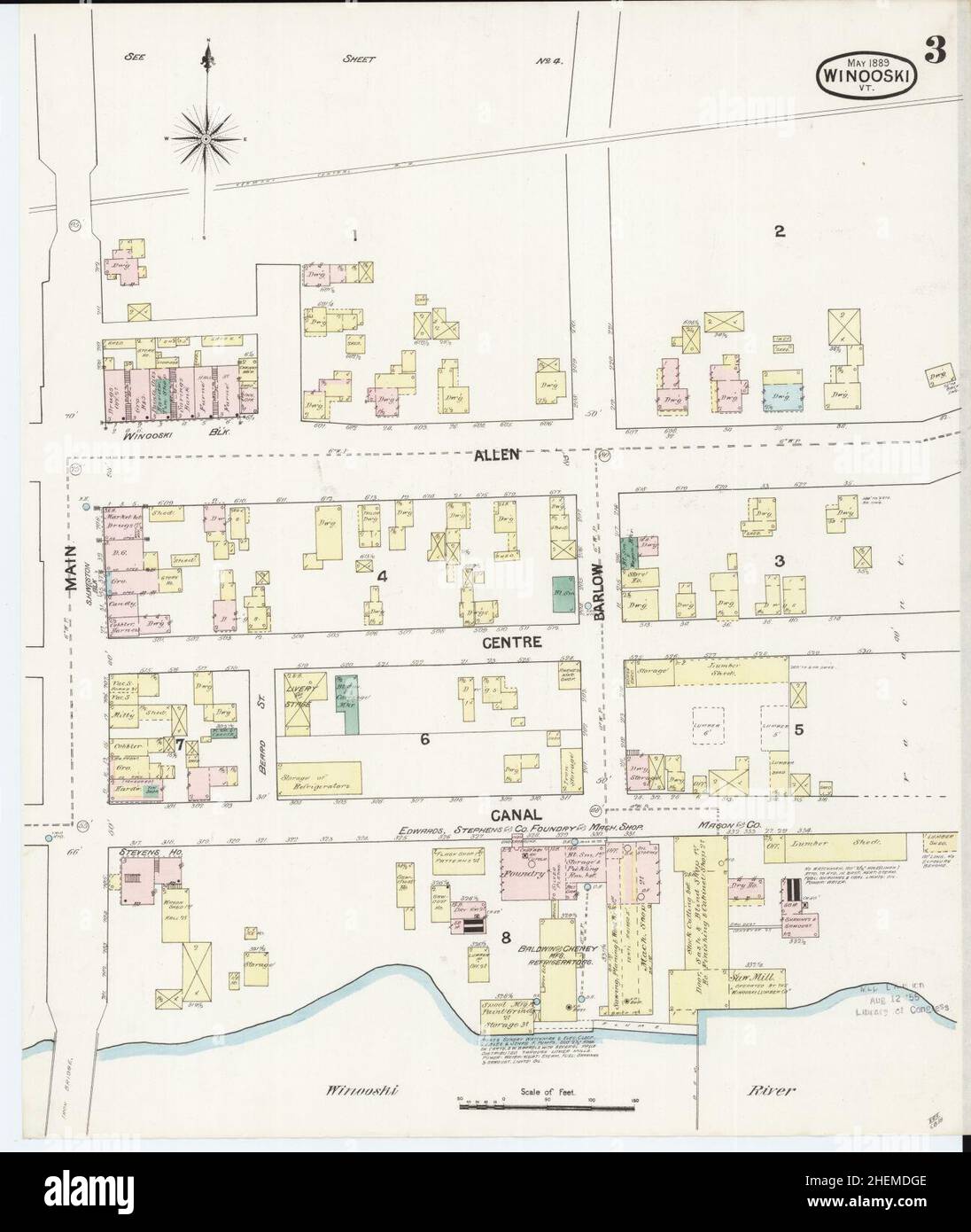 Map of winooski hi-res stock photography and images - Alamy
