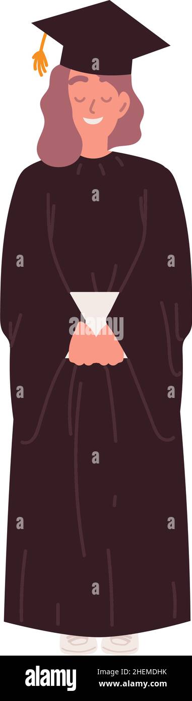 happy college graduate girl Stock Vector Image & Art - Alamy