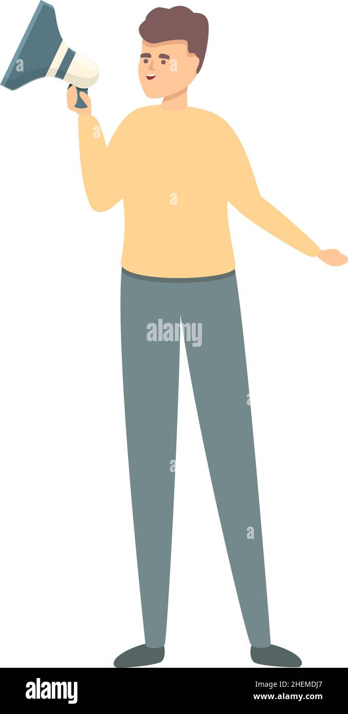 Speaker icon cartoon vector. Business character. Social presenter Stock ...