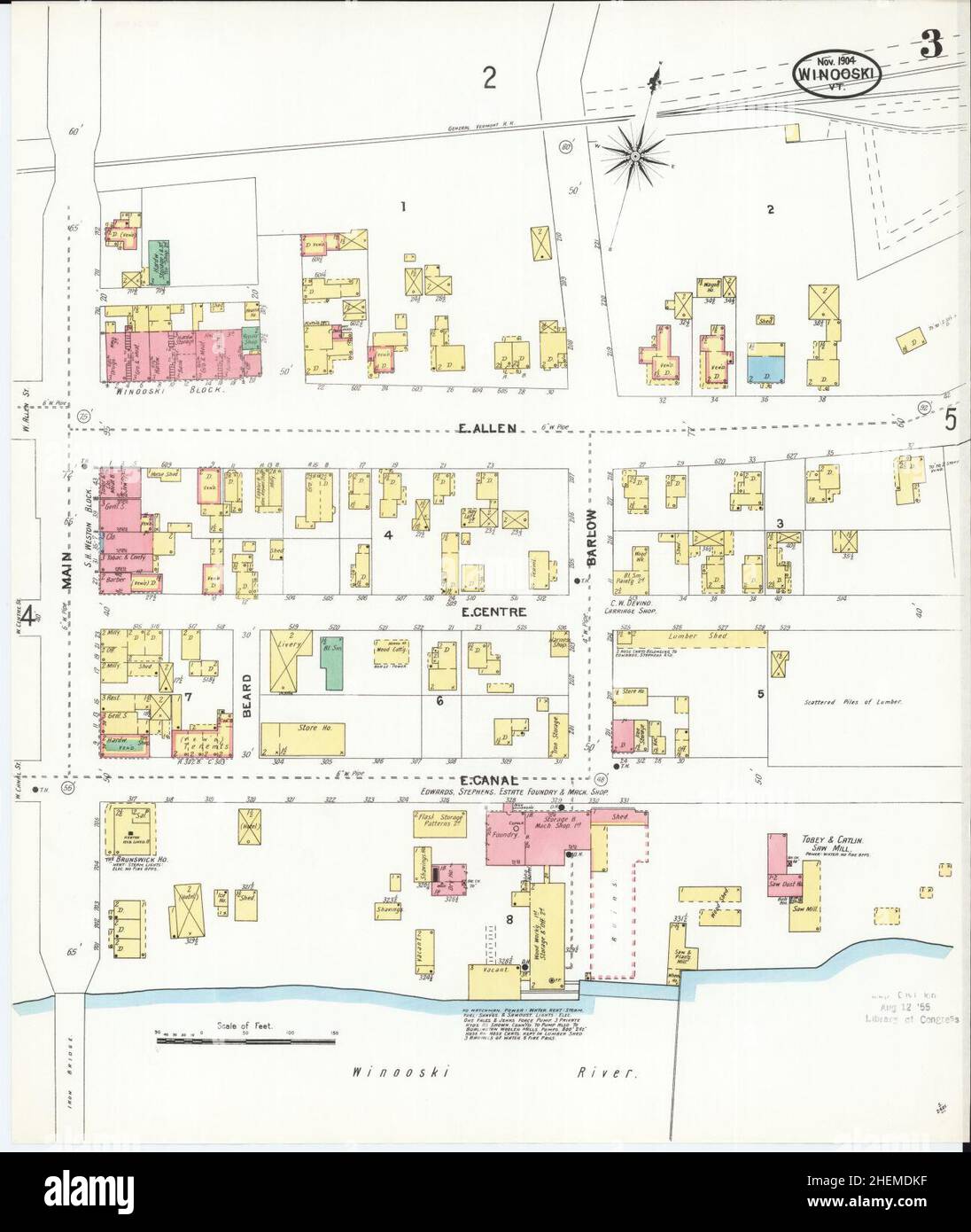 Map of winooski hi-res stock photography and images - Alamy
