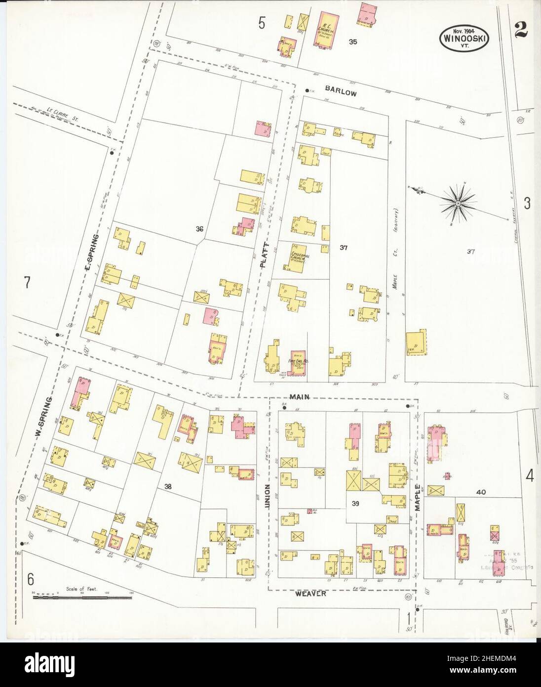 Map of winooski hi-res stock photography and images - Alamy