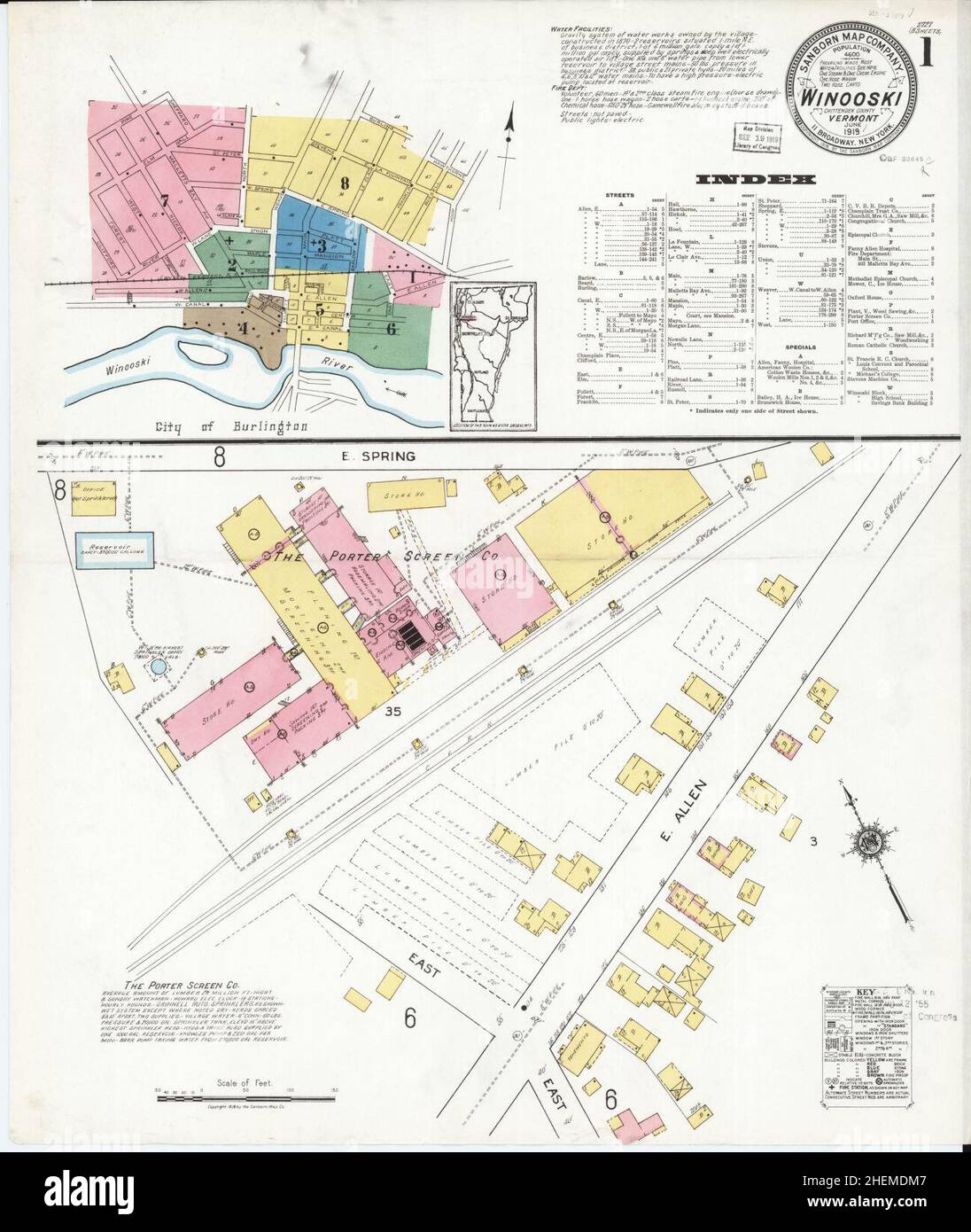 Map of winooski hi-res stock photography and images - Alamy