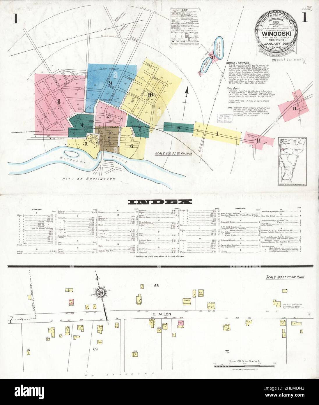 Map of winooski hi-res stock photography and images - Alamy