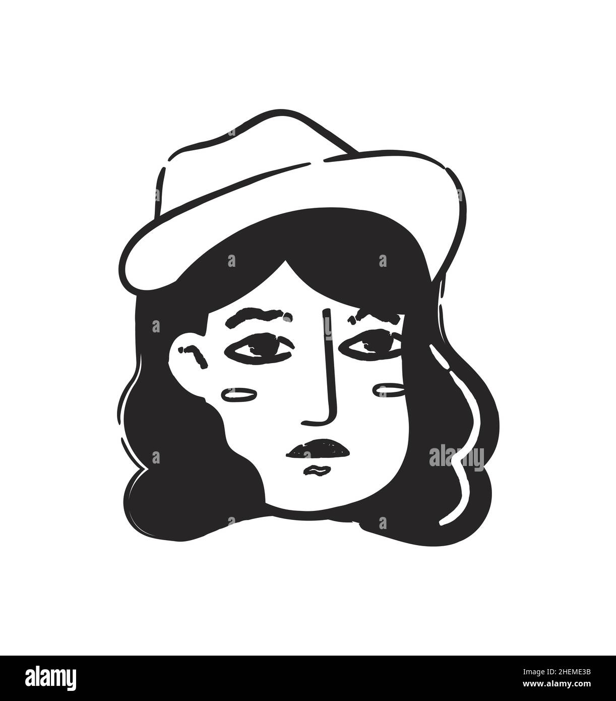 Woman head drawing in Cut Out Stock Images & Pictures - Alamy