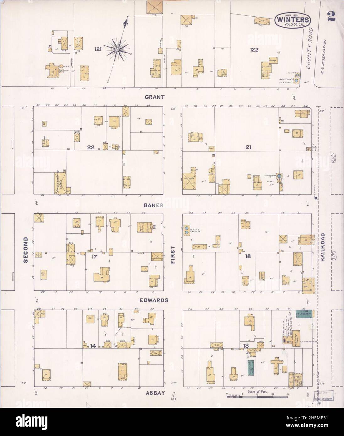 Sanborn Fire Insurance Map from Winters, Yolo County, California Stock ...
