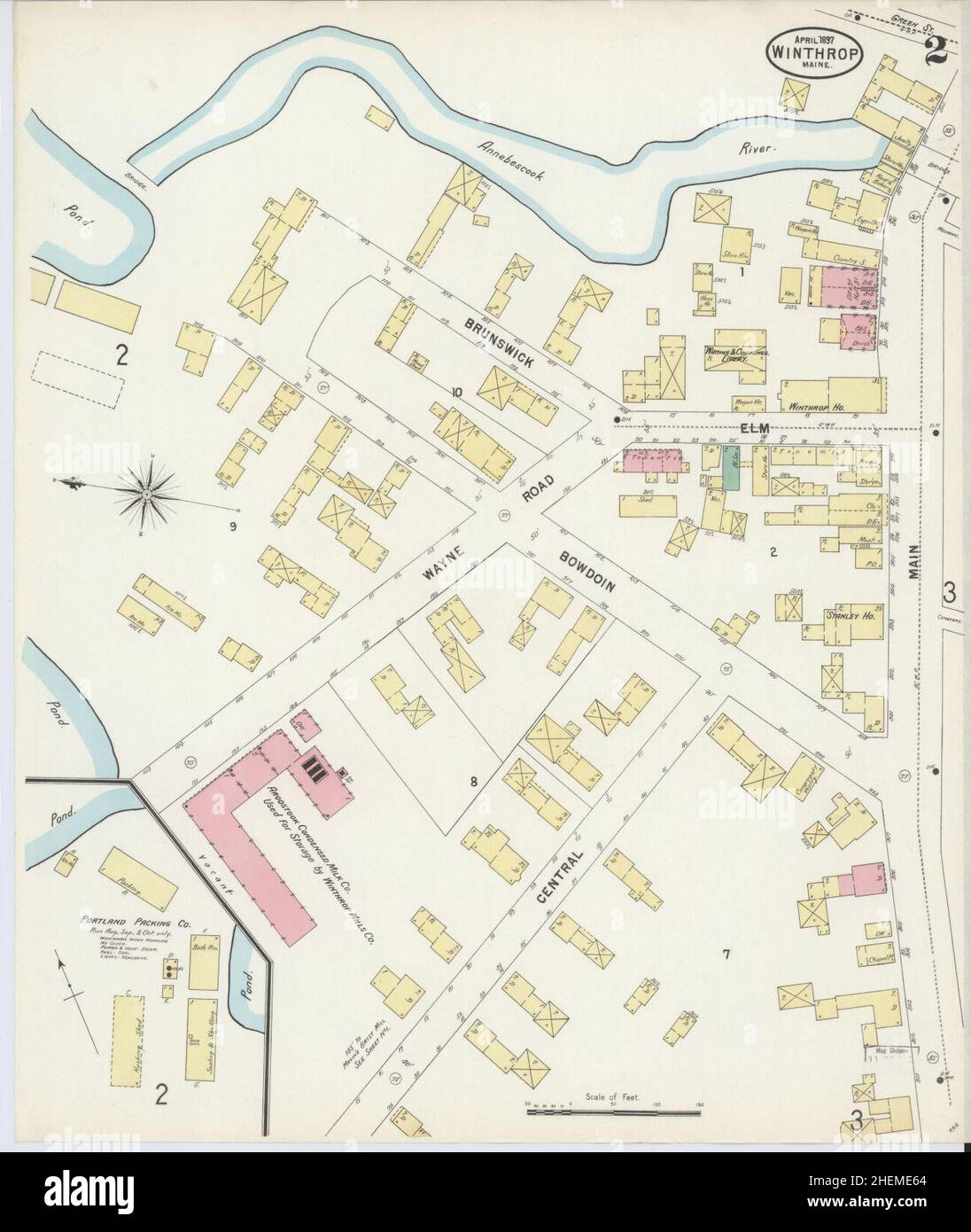 Winthrop maine map hi-res stock photography and images - Alamy