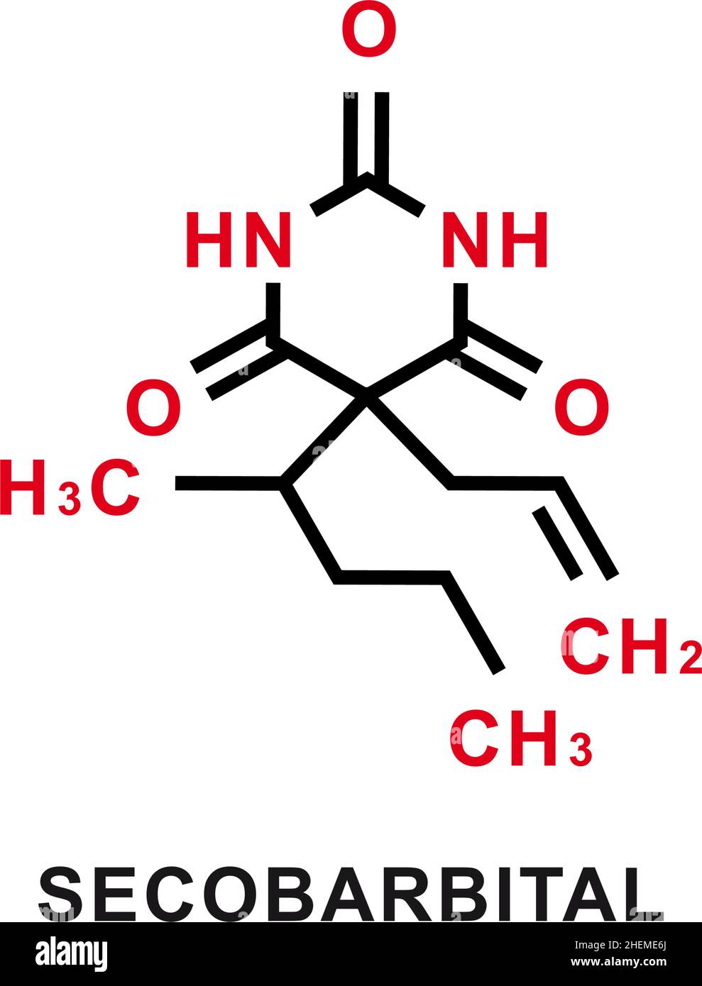 Secobarbital chemical formula. Secobarbital chemical molecular ...