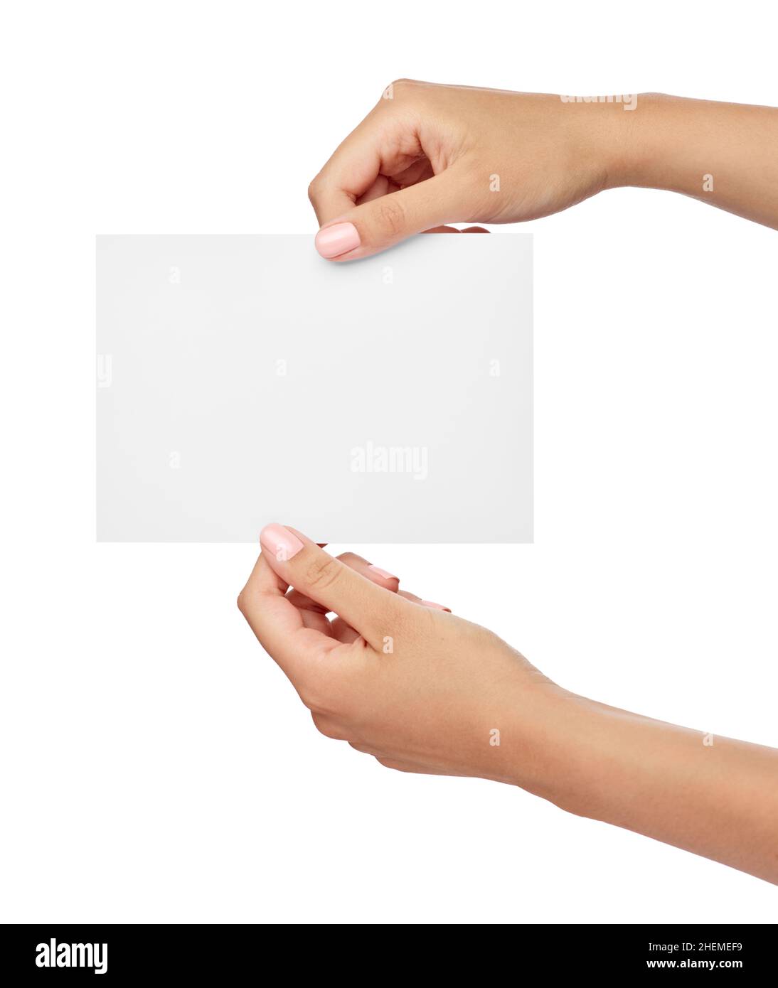 note paper card blank sign hand holding Stock Photo - Alamy