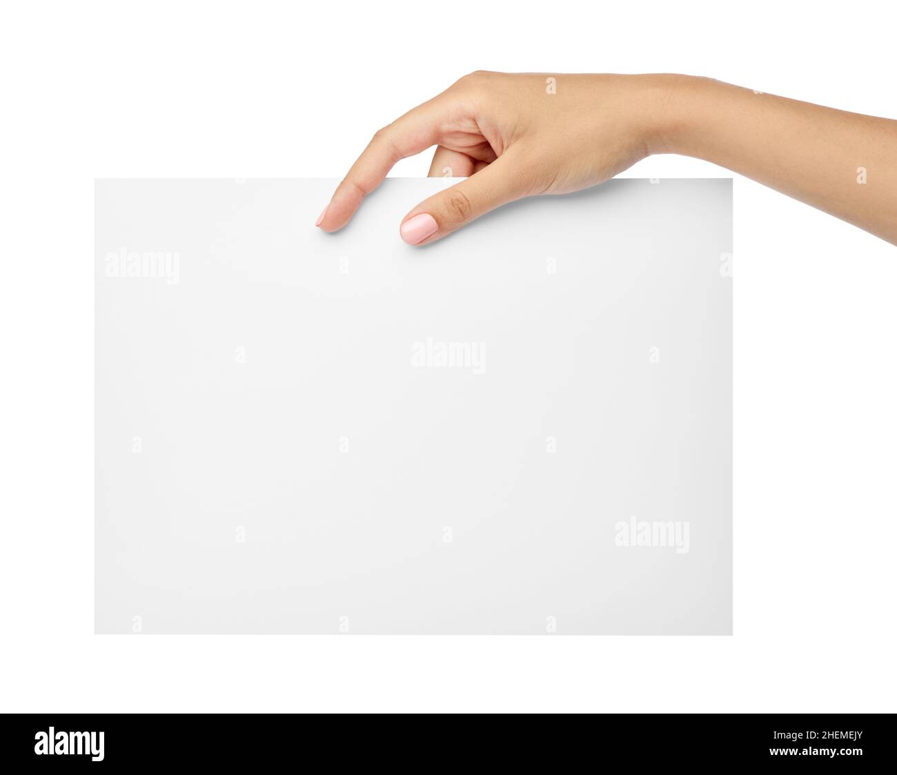 note paper card blank sign hand holding Stock Photo - Alamy