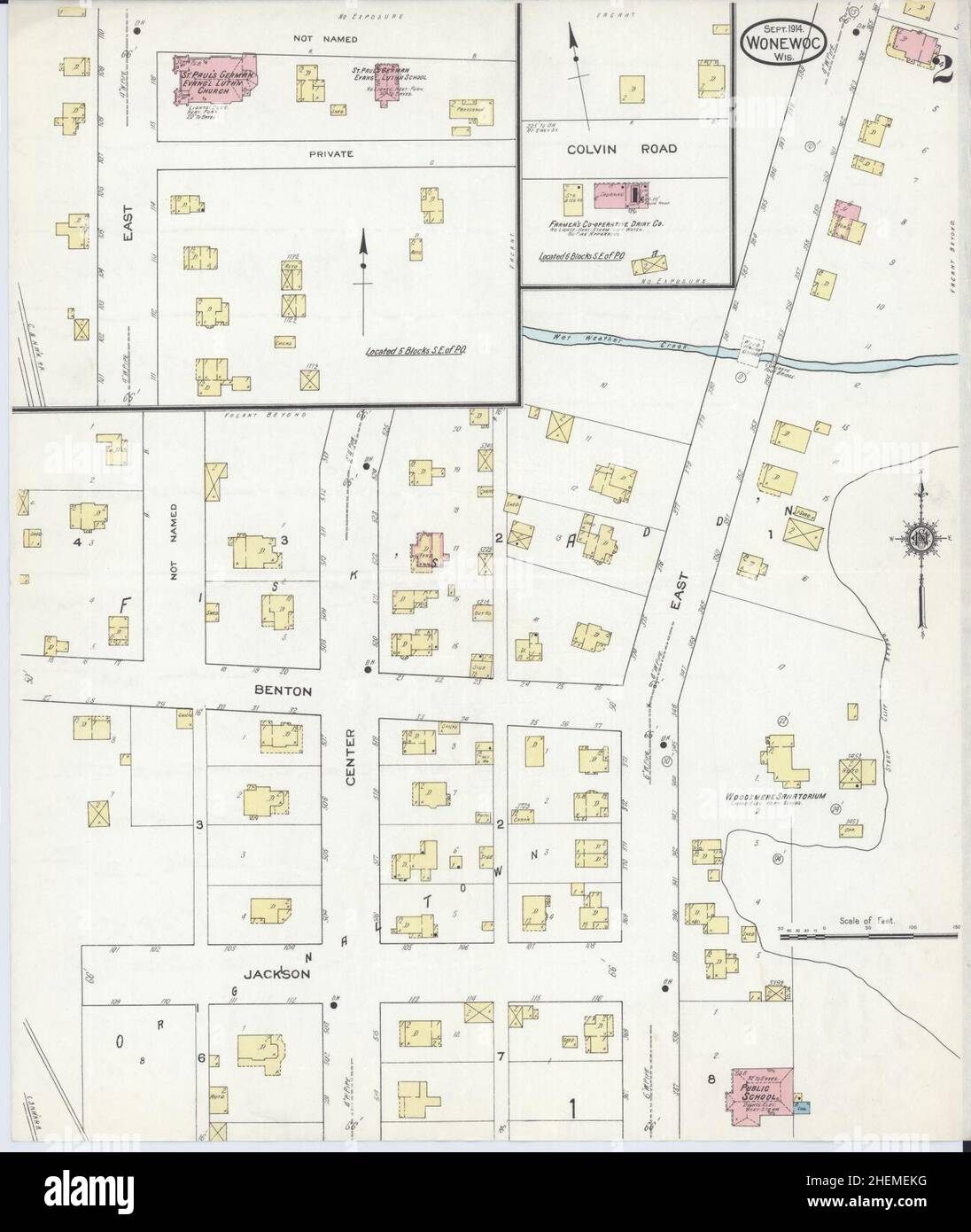 Sanborn Fire Insurance Map from Wonewoc, Juneau County, Wisconsin Stock ...