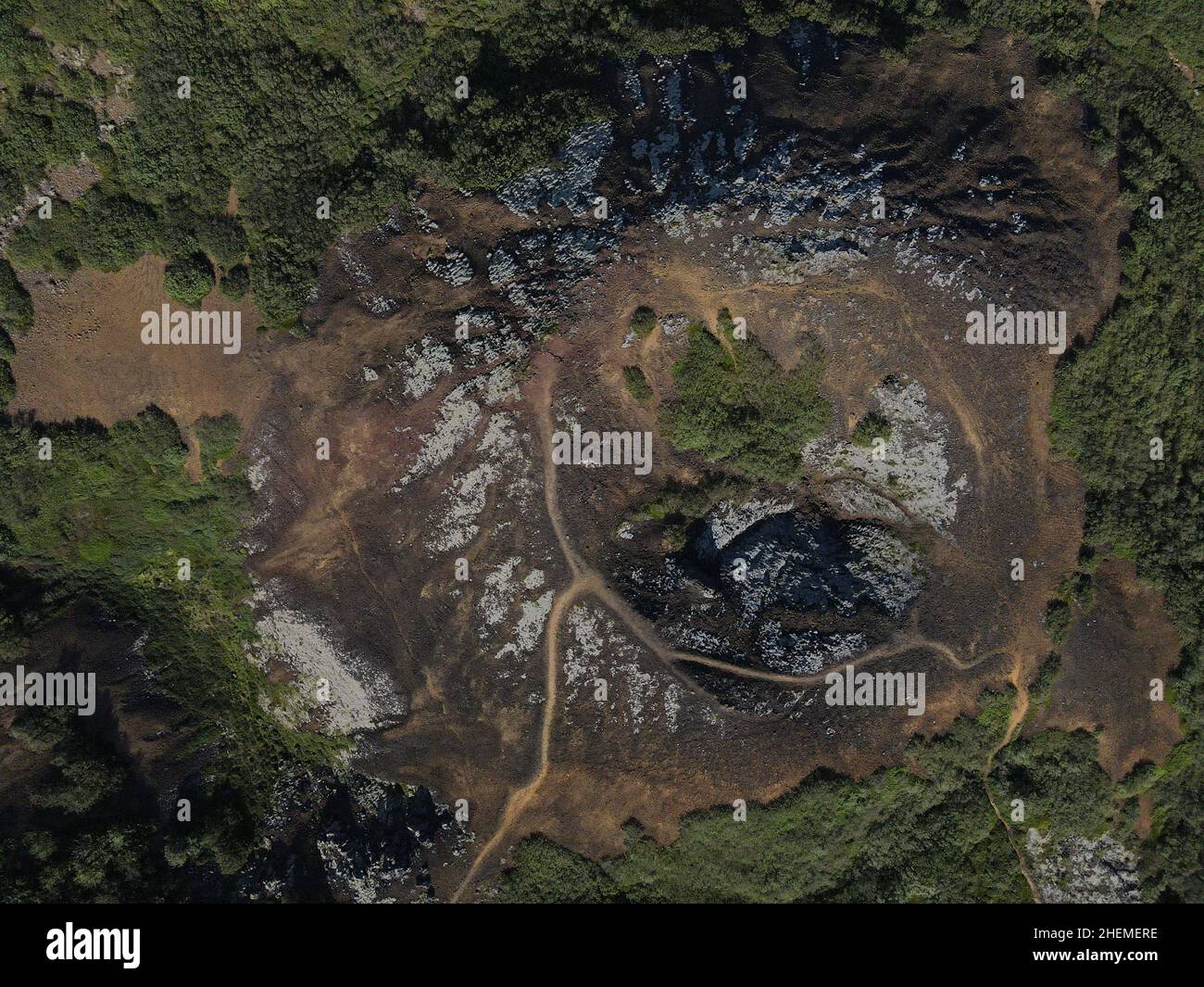 Aerial drone landscape of Eldborg Crater in Iceland Stock Photo - Alamy