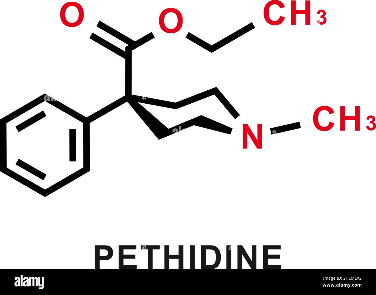 Pethidine chemical formula. Pethidine chemical molecular structure ...
