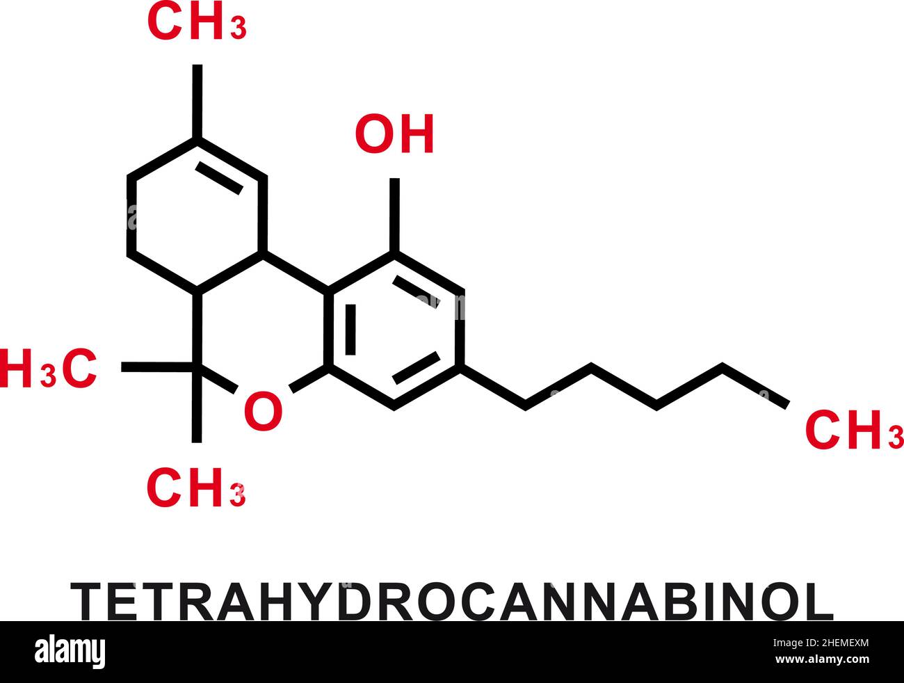 Tetrahydrocannabinol chemical formula. Tetrahydrocannabinol chemical ...