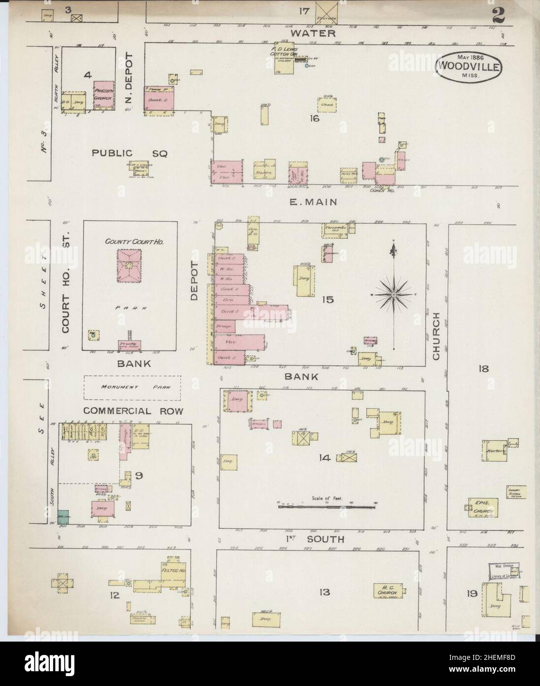 Sanborn Fire Insurance Map from Woodville, Wilkinson County ...