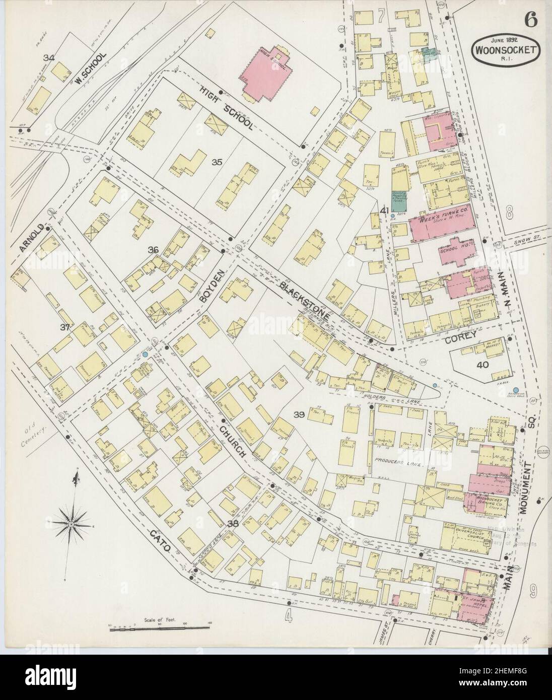 Woonsocket map hi-res stock photography and images - Alamy