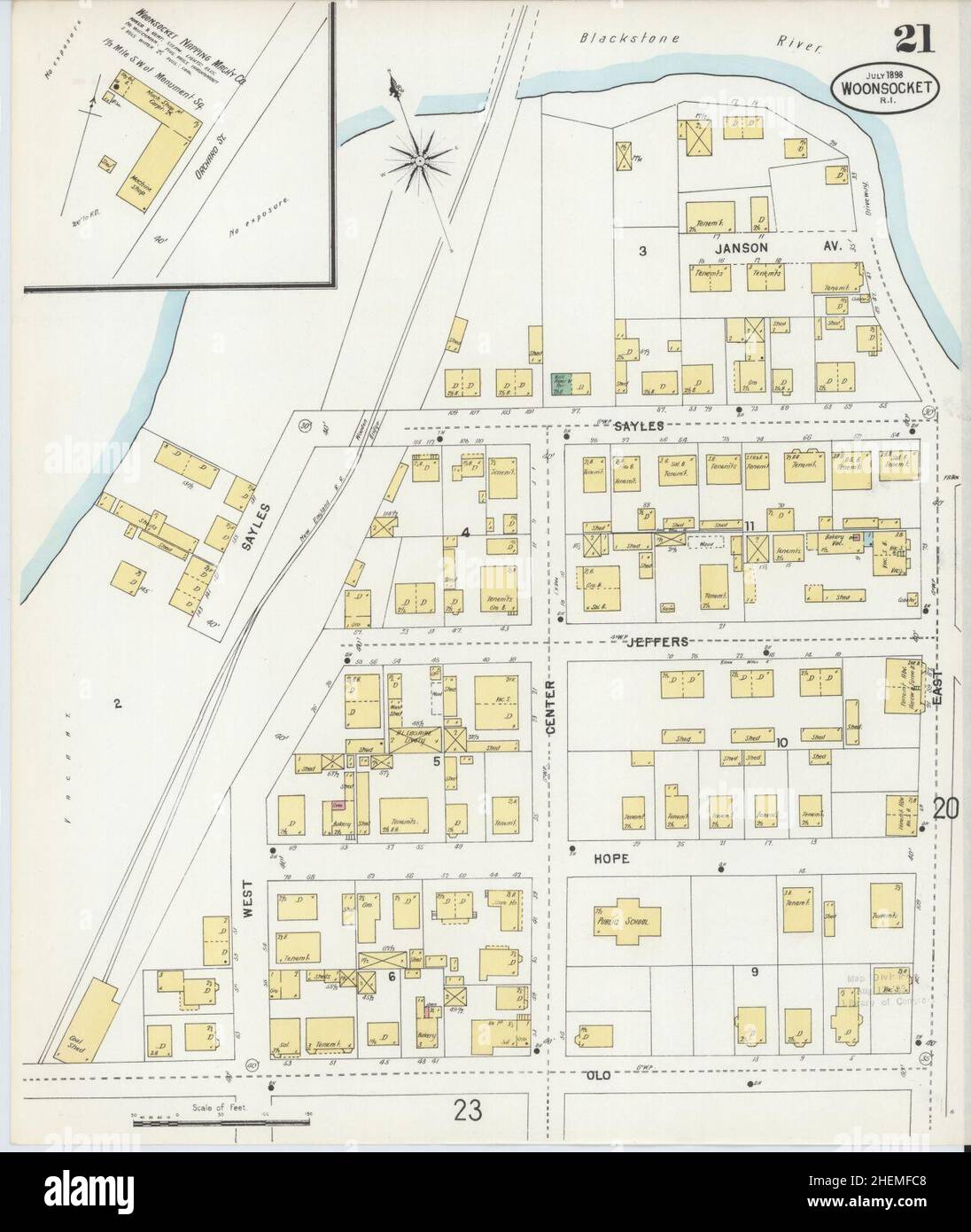 Map of woonsocket hi-res stock photography and images - Alamy