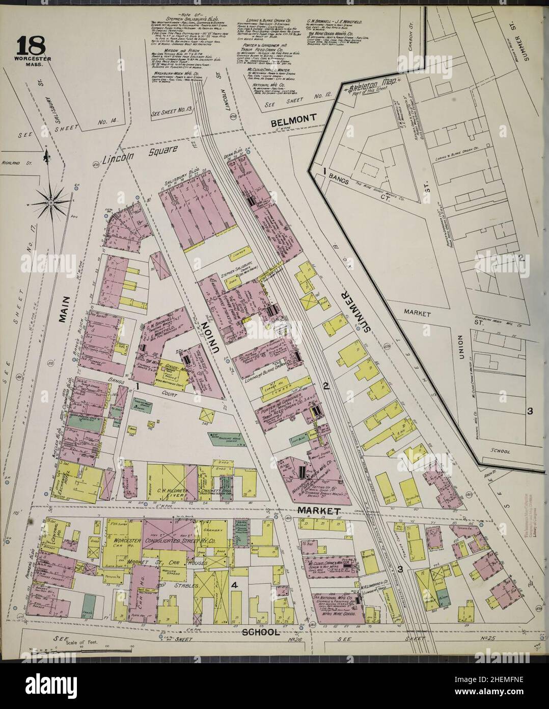 Sanborn Fire Insurance Map from Worcester, Worcester County ...