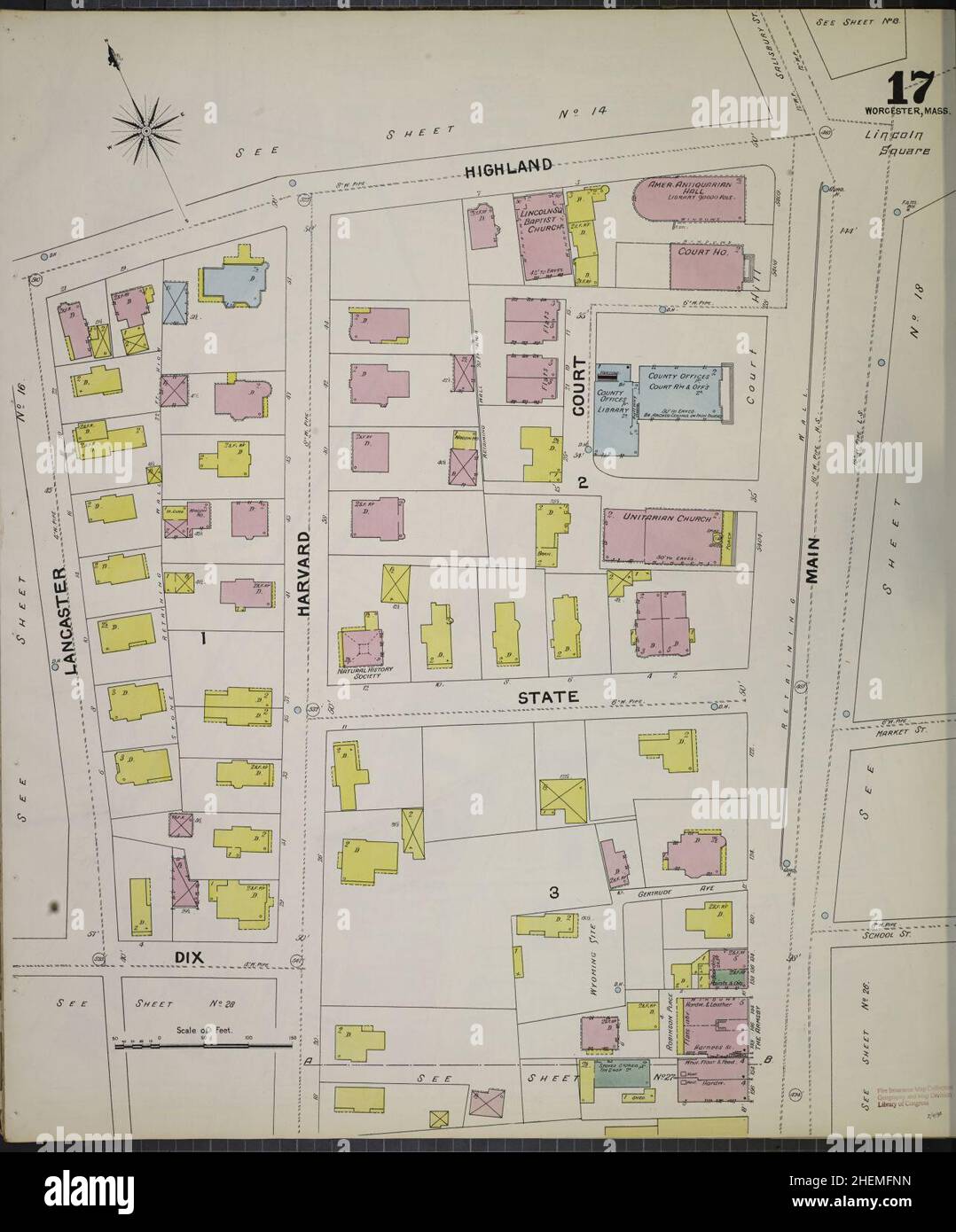 Sanborn Fire Insurance Map from Worcester, Worcester County ...
