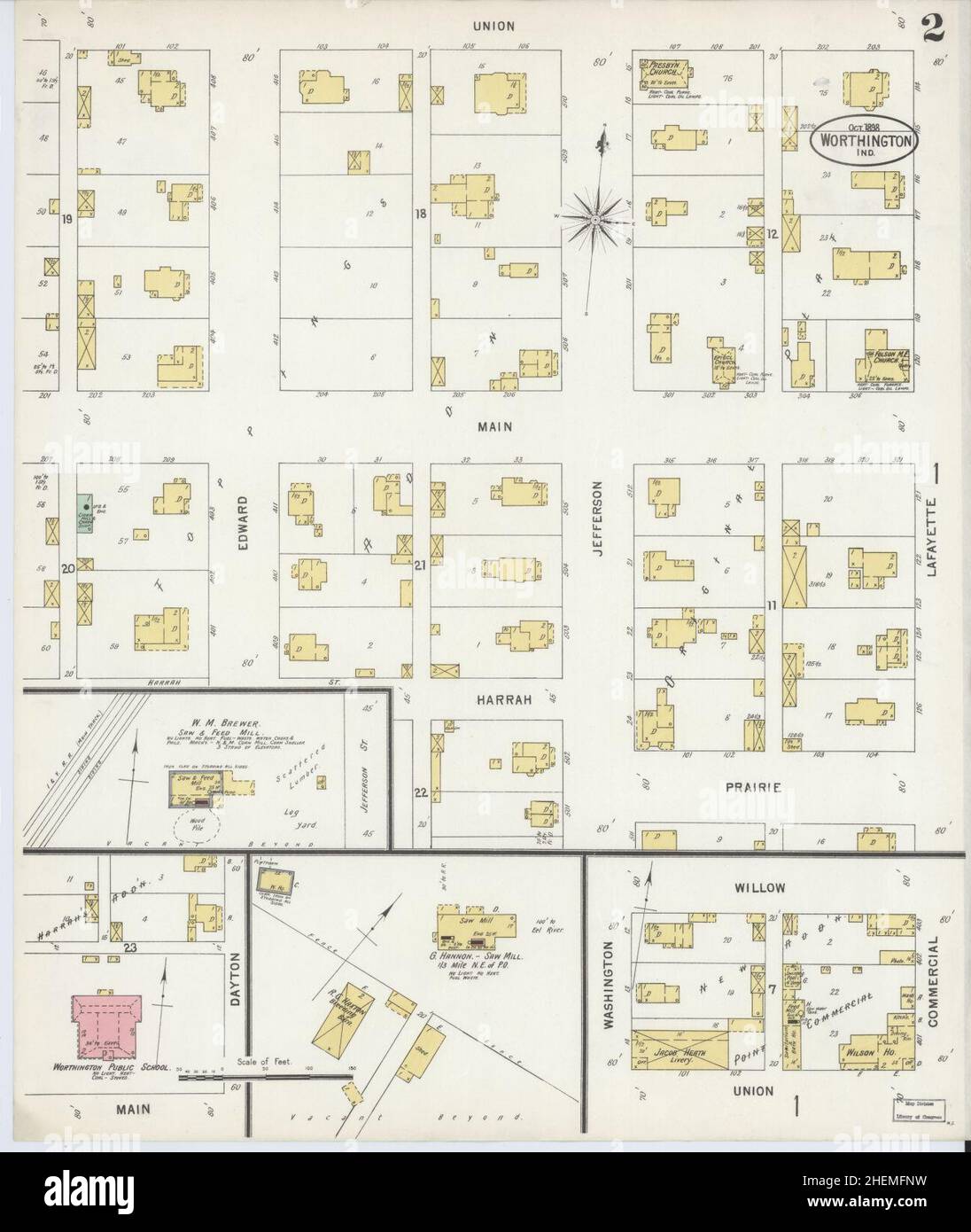 Sanborn Fire Insurance Map from Worthington, Greene County, Indiana ...