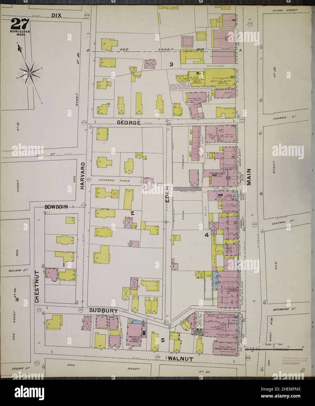 Sanborn Fire Insurance Map from Worcester, Worcester County ...