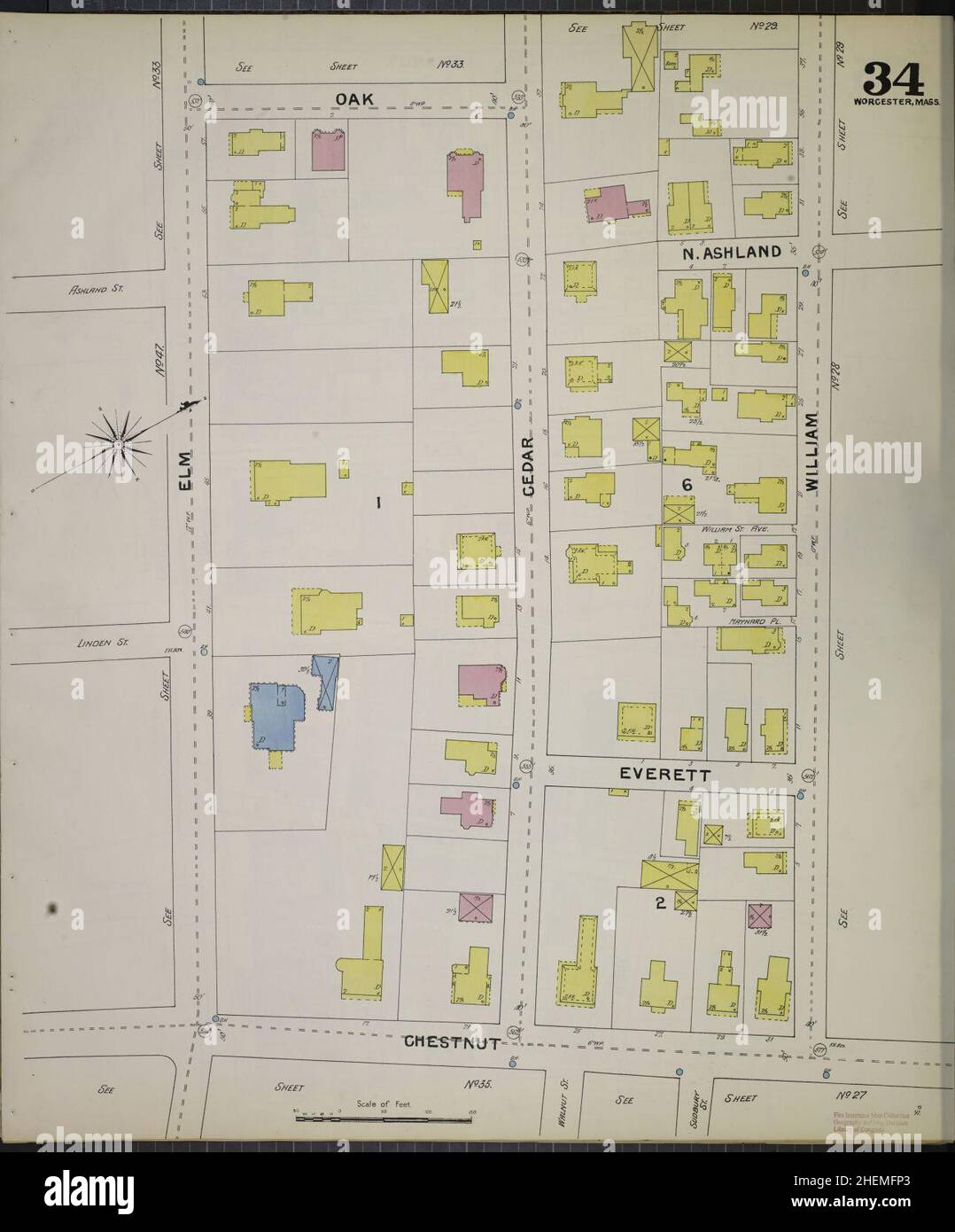 Sanborn Fire Insurance Map from Worcester, Worcester County ...