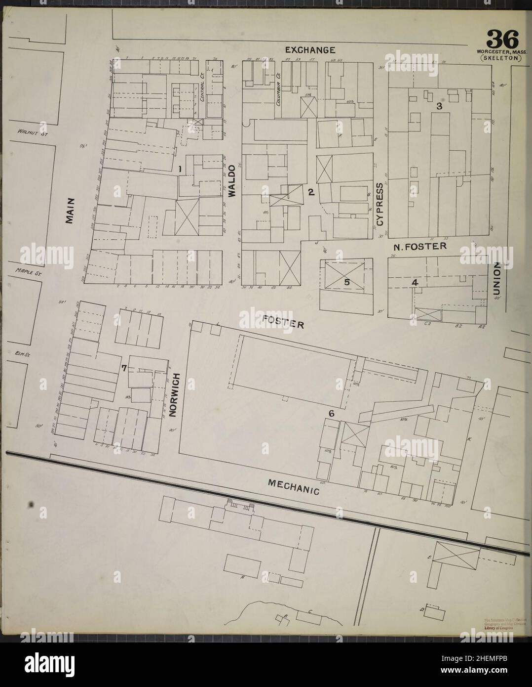 Sanborn Fire Insurance Map from Worcester, Worcester County ...