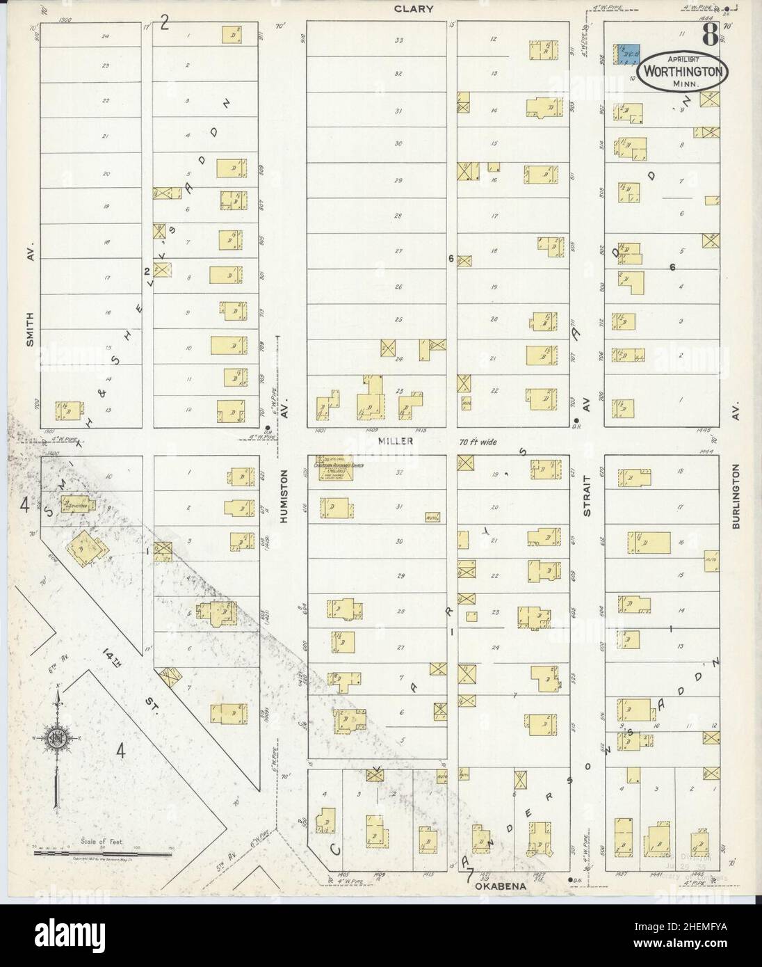 Map of worthington minnesota hi-res stock photography and images - Alamy