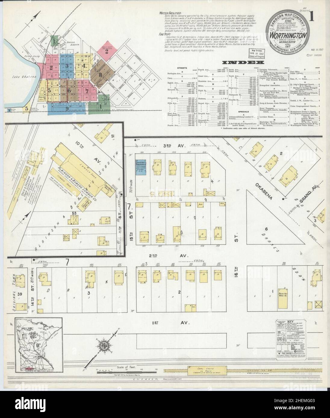 Map of worthington minnesota hi-res stock photography and images - Alamy