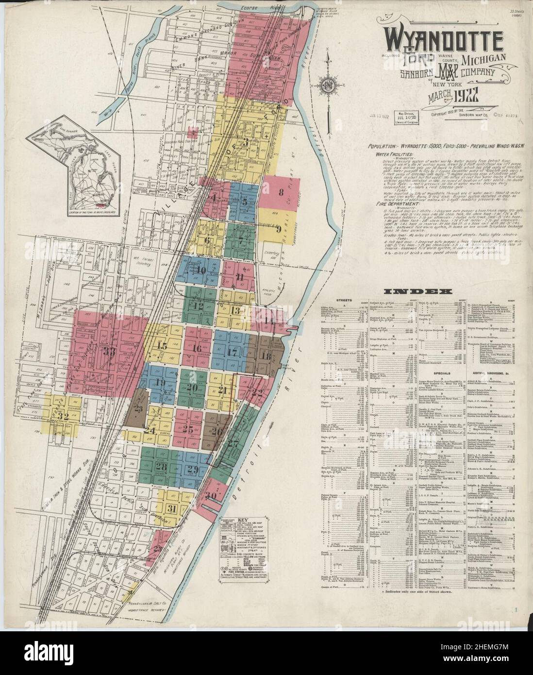 Wyandotte map hi-res stock photography and images - Alamy