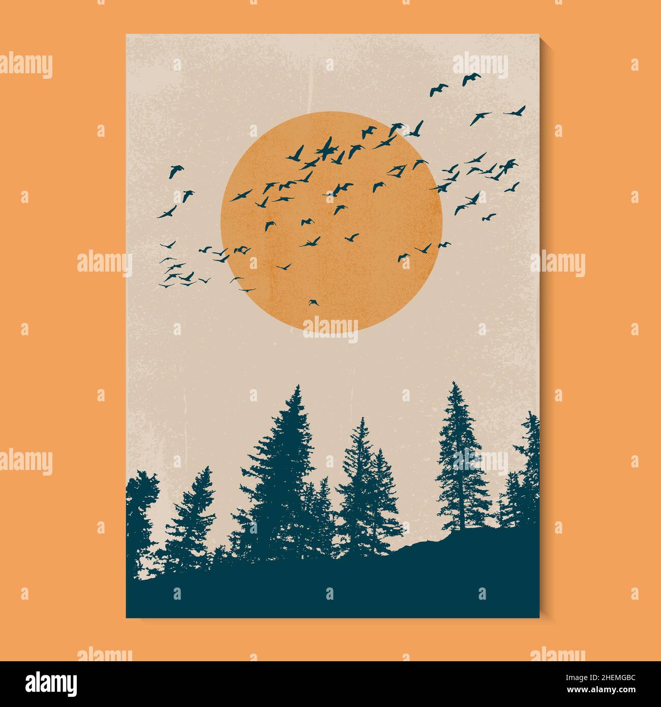 Abstract Boho Sun Landscape Art Wall Painting Posters and Prints Nordic ...