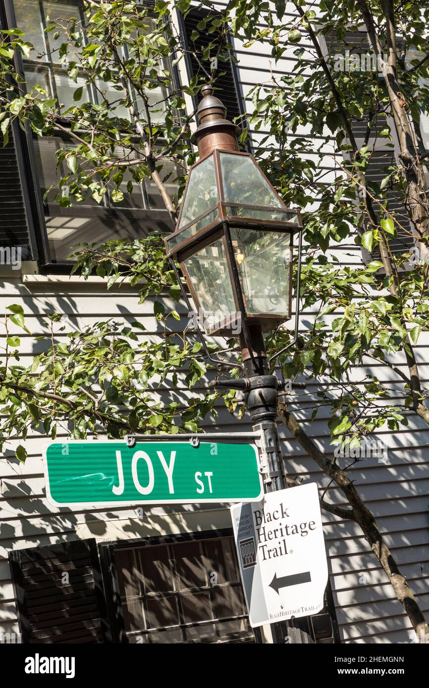 street sign Joy street in downtown Boston, USA Stock Photo - Alamy