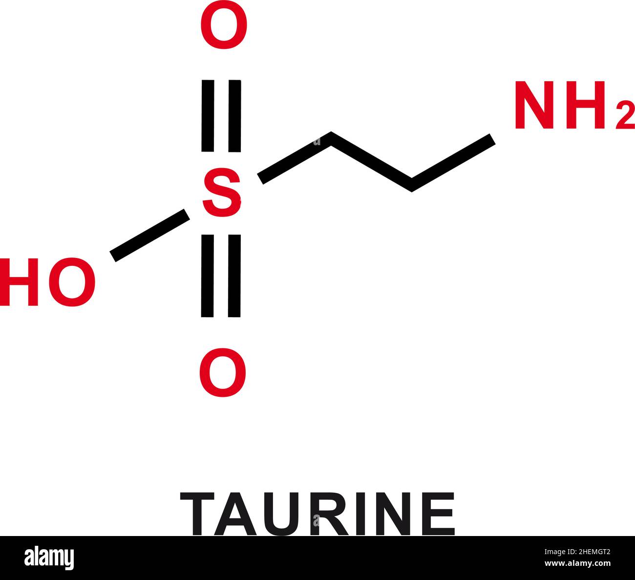 Taurine chemical formula. Taurine chemical molecular structure. Vector ...