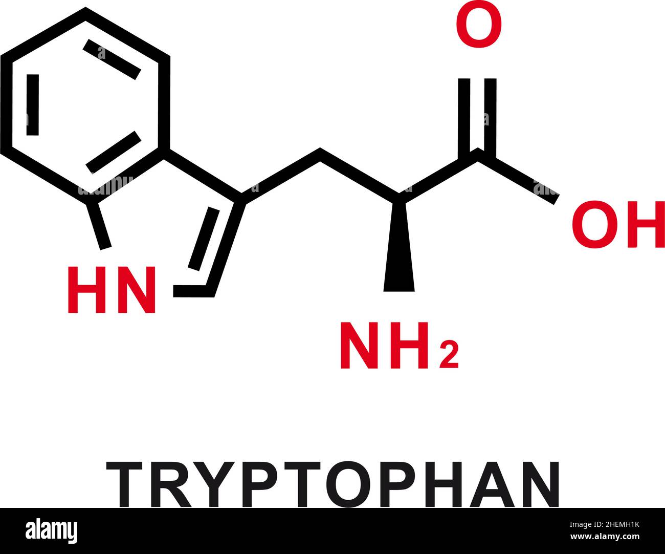Tryptophan chemical formula. Tryptophan chemical molecular structure ...