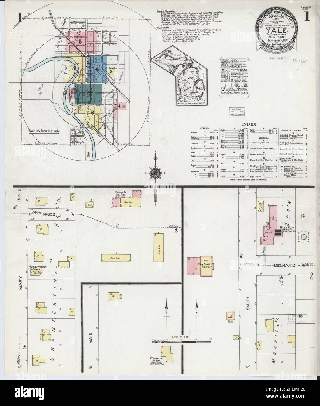 Map of yale michigan hi-res stock photography and images - Alamy