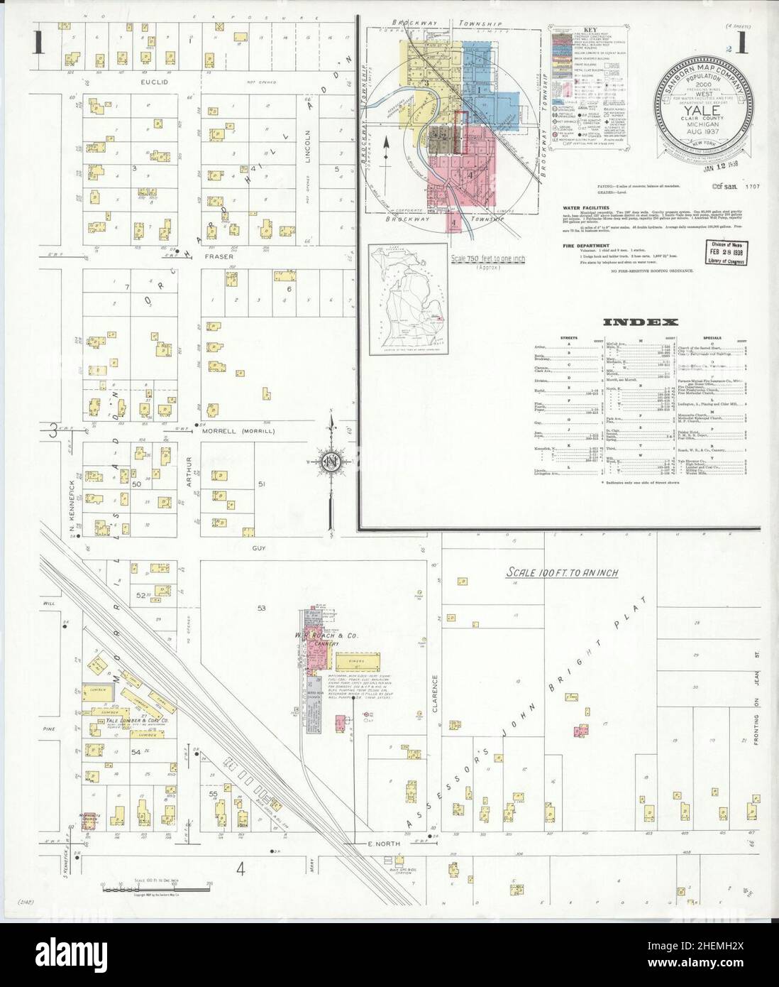 Map of yale michigan hi-res stock photography and images - Alamy