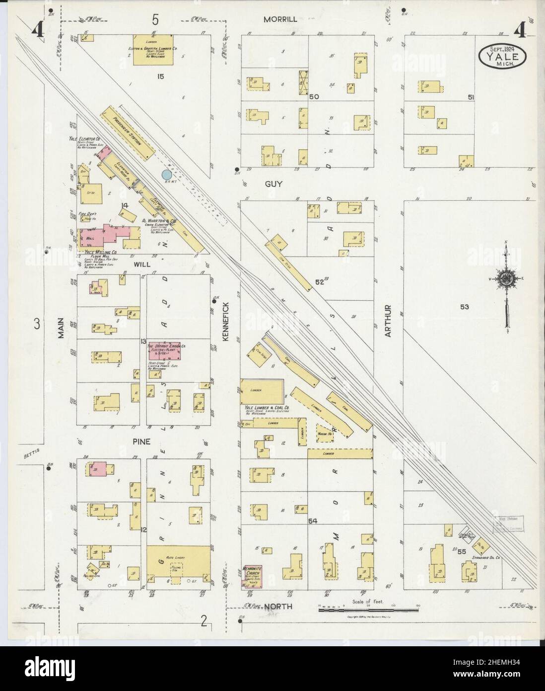 Map of yale michigan hi-res stock photography and images - Alamy