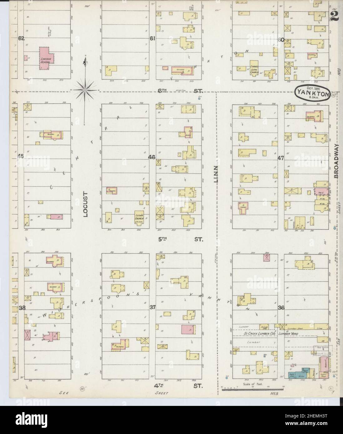 Map of yankton hi-res stock photography and images - Alamy