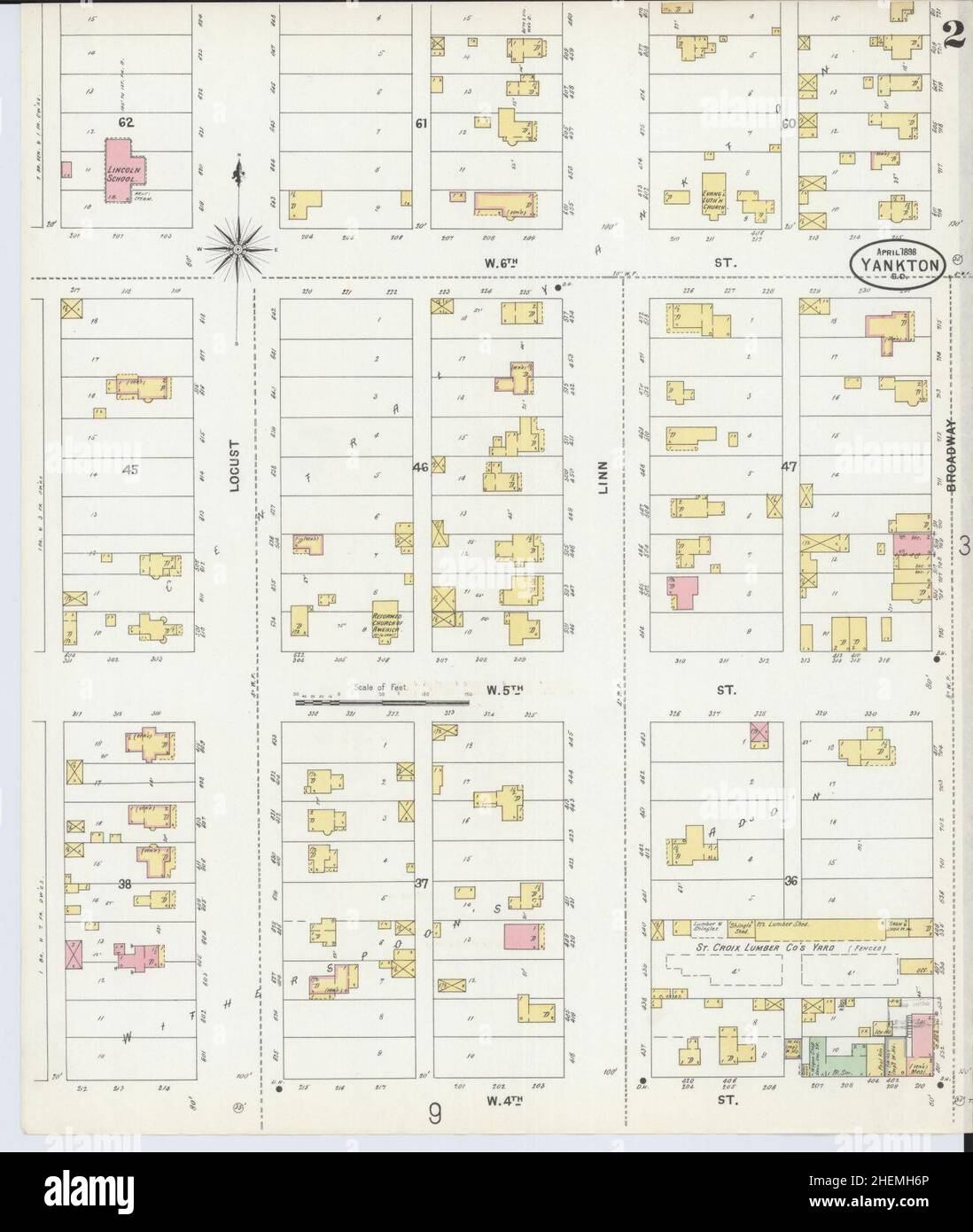 Yankton map hi-res stock photography and images - Alamy