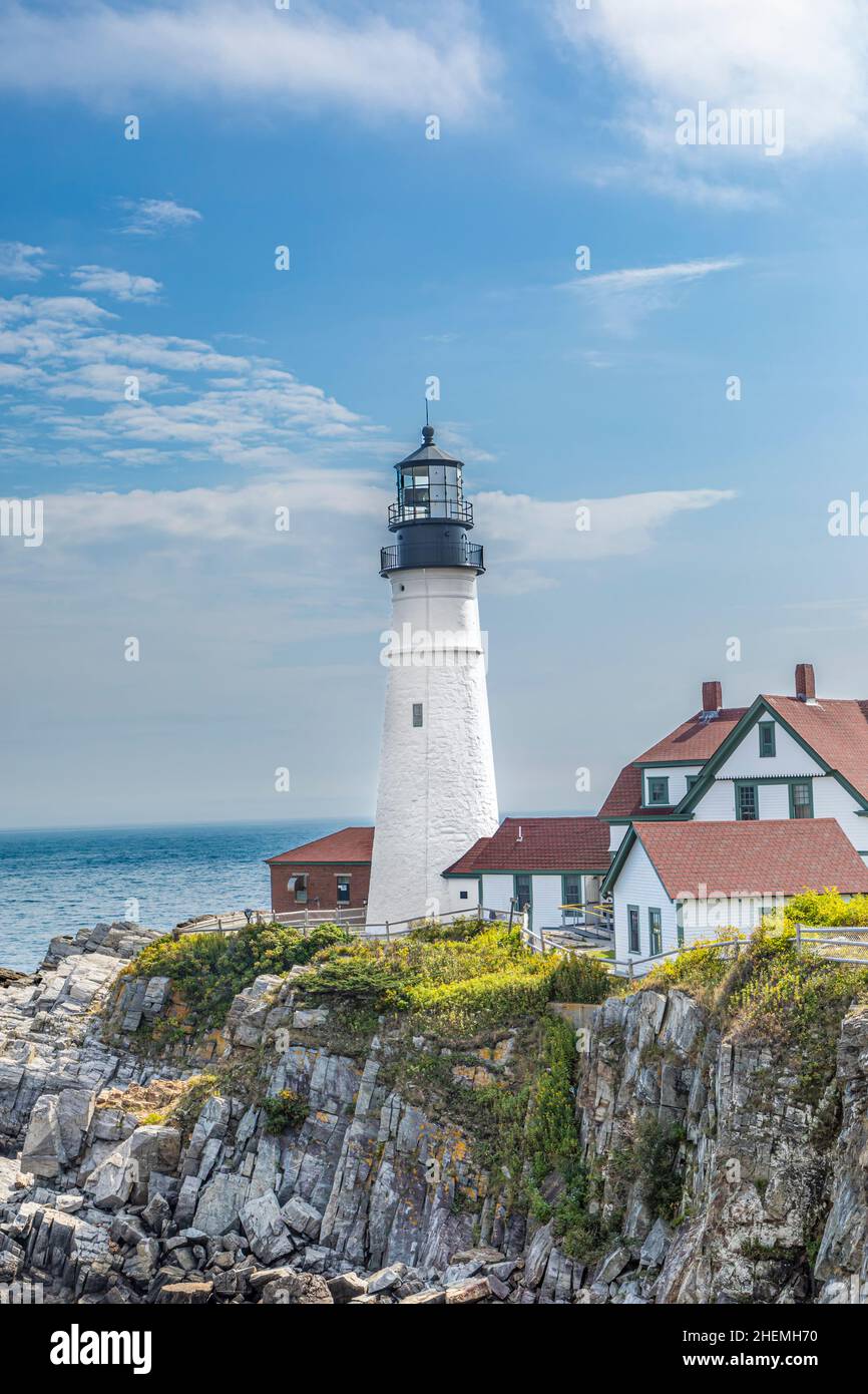 famous lighthouse in Portland, Maine, USA Stock Photo - Alamy
