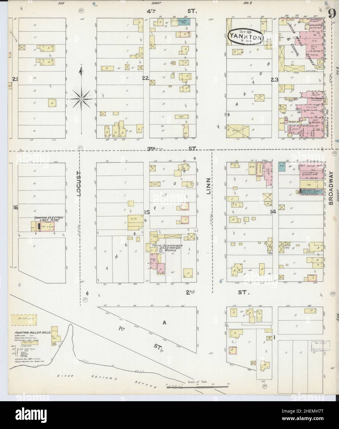 Yankton map hi-res stock photography and images - Alamy
