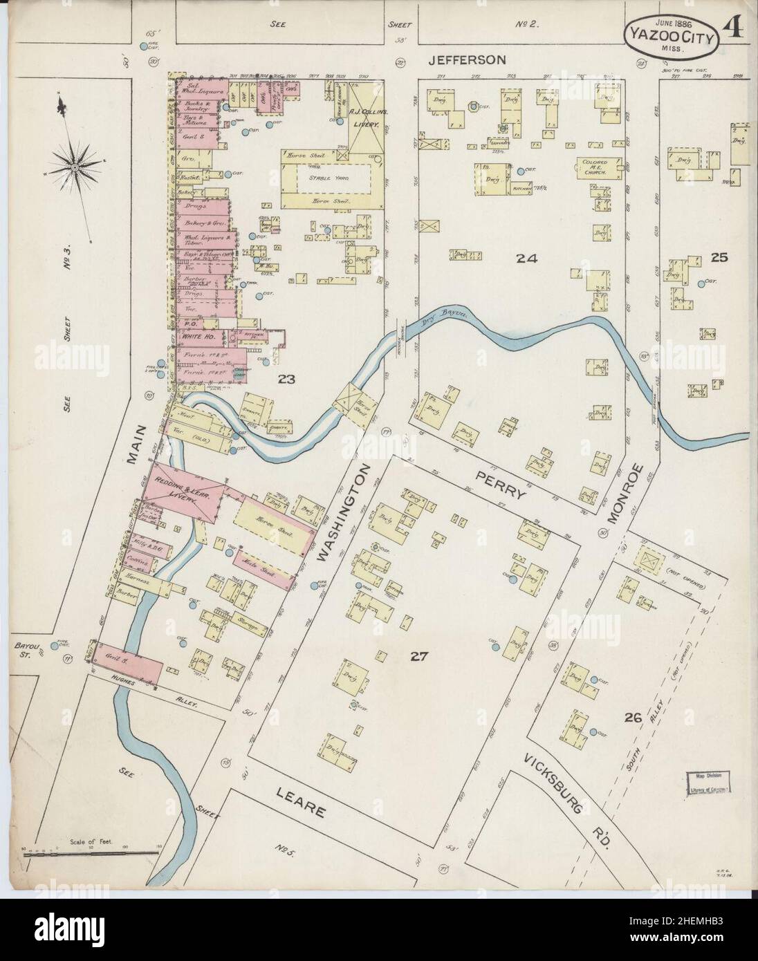 Yazoo city map hi-res stock photography and images - Alamy