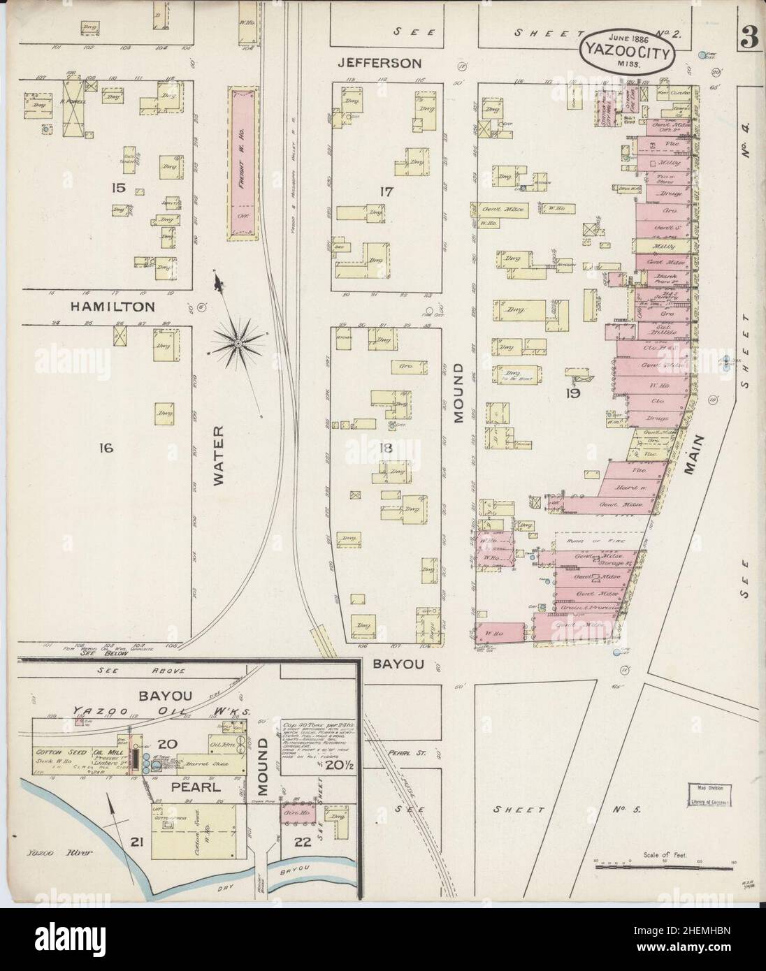 Yazoo city map hi-res stock photography and images - Alamy