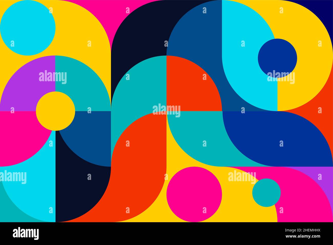 Minimalist geometric artwork poster full of colors with simple shapes ...