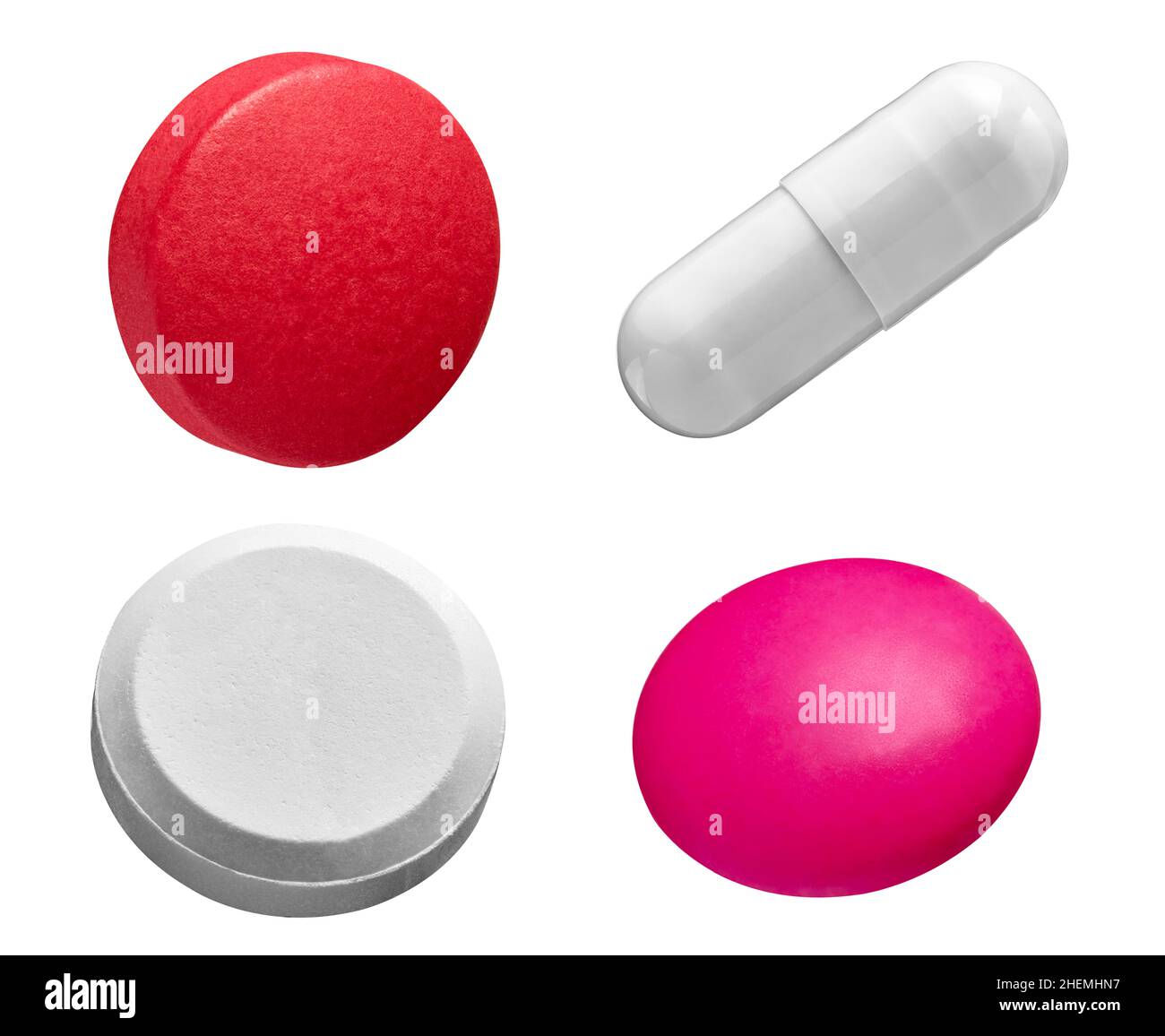 white red pill medical drug medication Stock Photo - Alamy