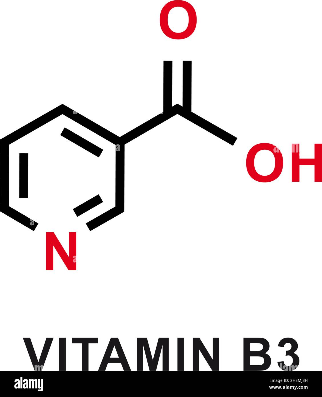 Vitamin B3 chemical formula. Vitamin B3 chemical molecular structure ...