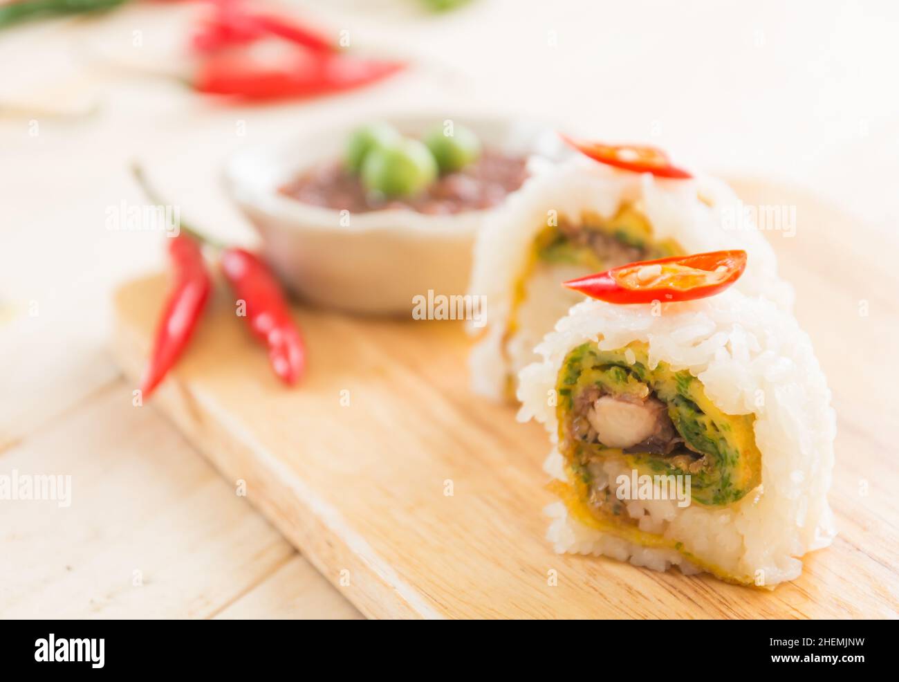 sushi roll - fusion food Stock Photo - Alamy