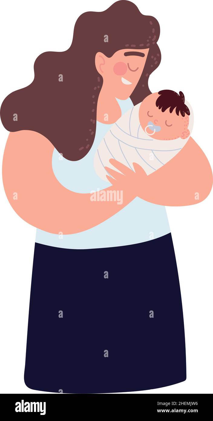 mom carrying her baby Stock Vector Image & Art - Alamy